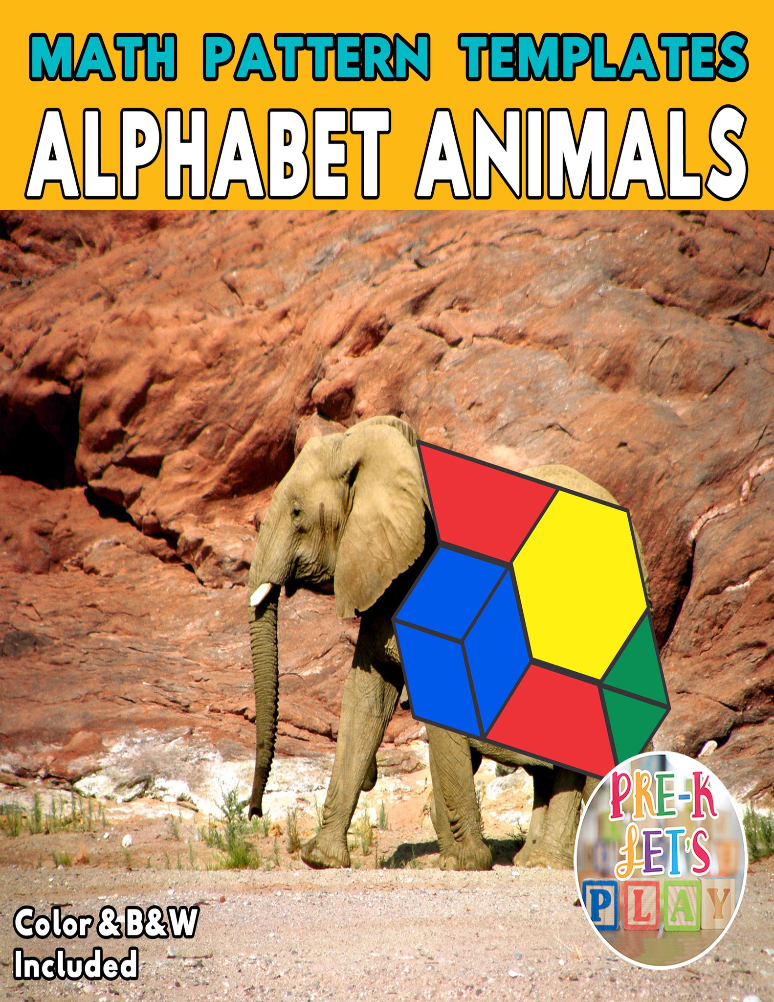 Animal Alphabet | Printable Math Pattern Block Templates | Pre-K Let's Play