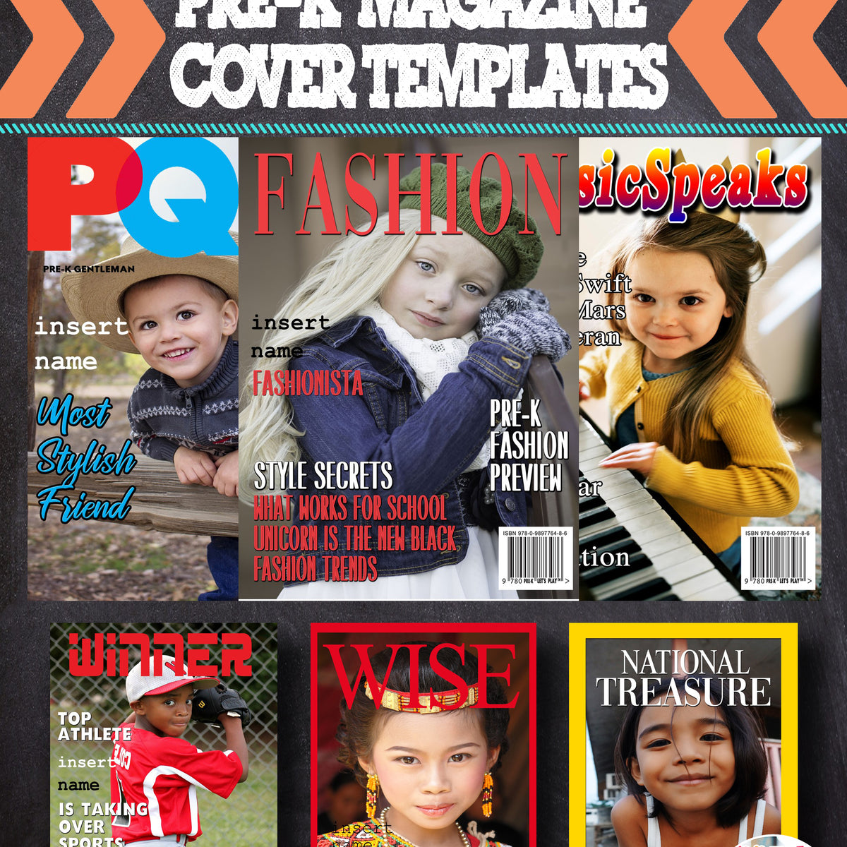 Pre-K Magazine Template Covers | Perfect Family Gift For Graduation or ...