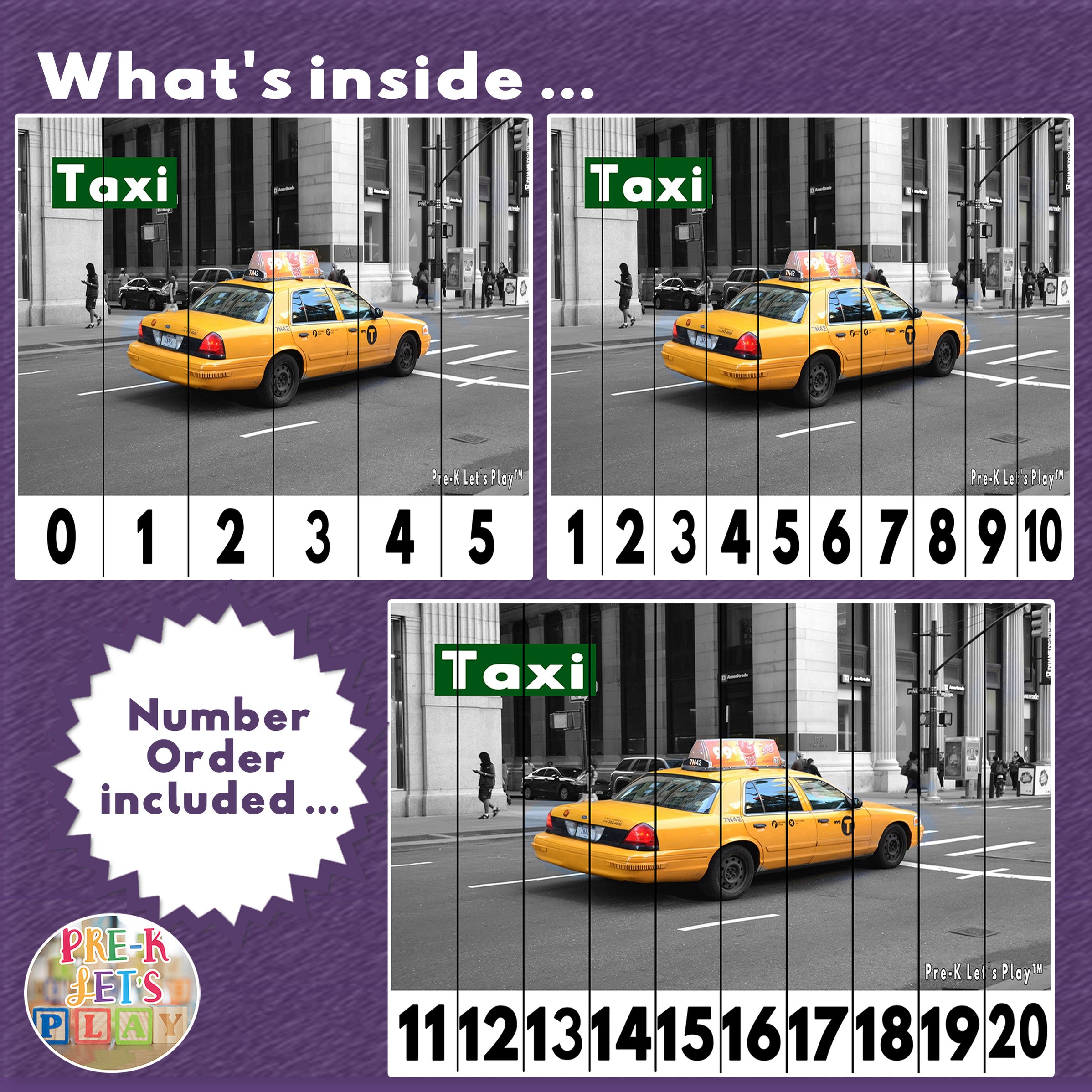 Transportation Number Strip Puzzles | Number Order Sequencing and Skip ...