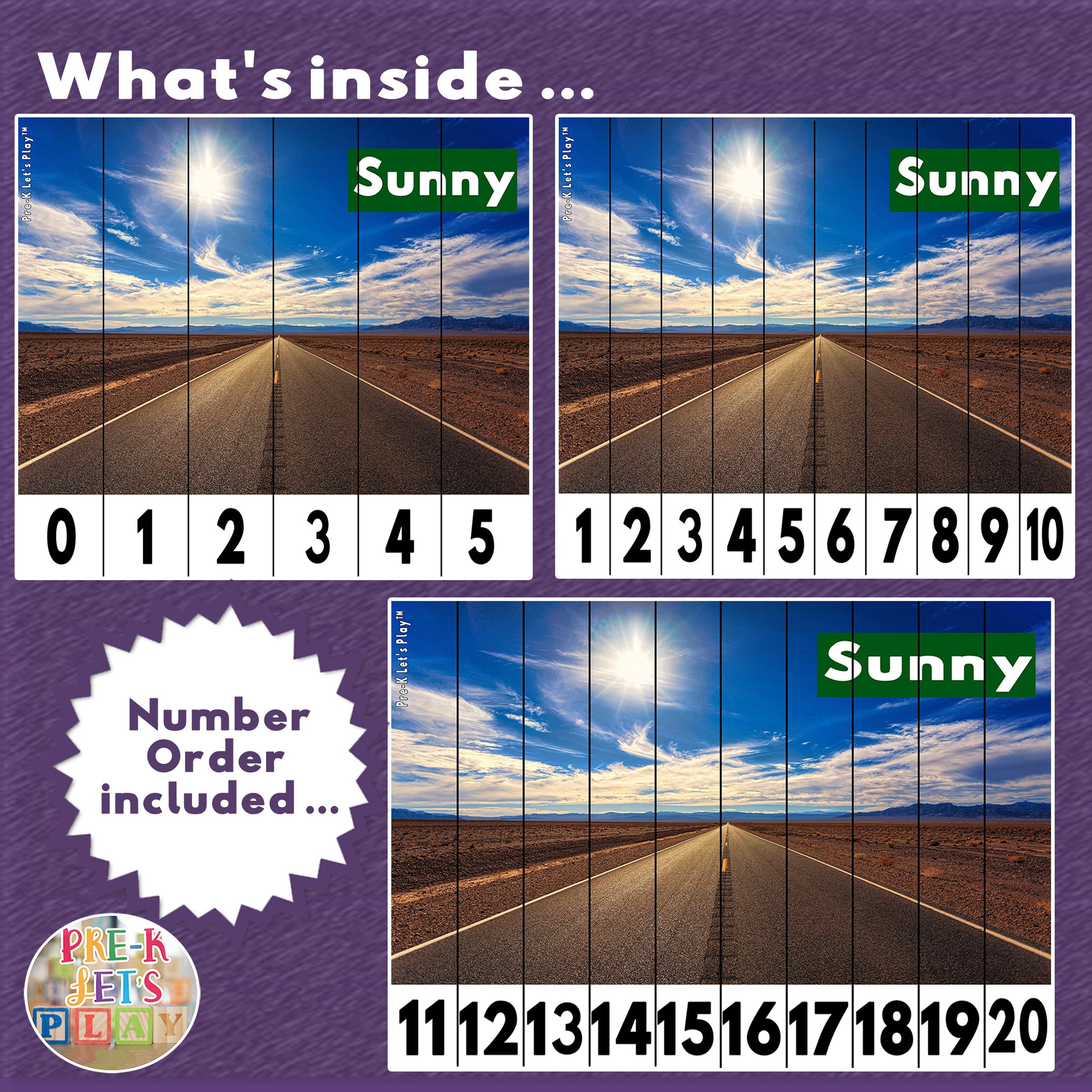 Weather and Climate Number Strip Puzzles | Number Order and Skip Count ...